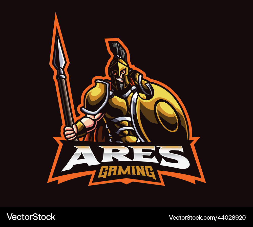 Ares god mascot logo design Royalty Free Vector Image