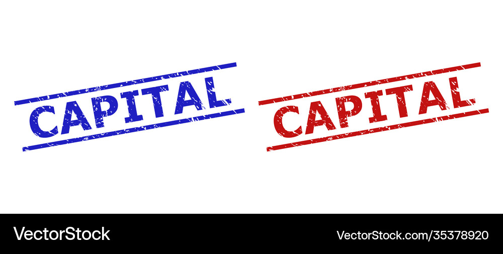Capital watermarks with grunge style and parallel Vector Image