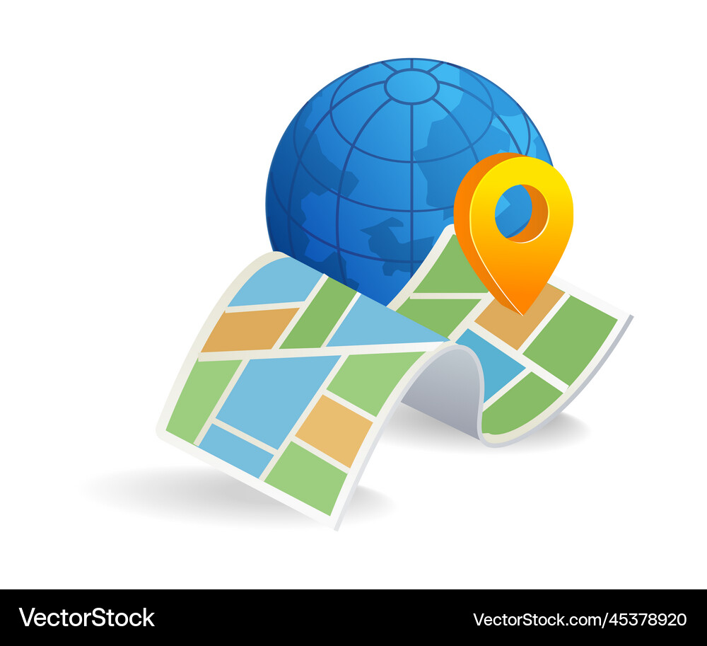 Concept flat isometric 3d of world map location Vector Image