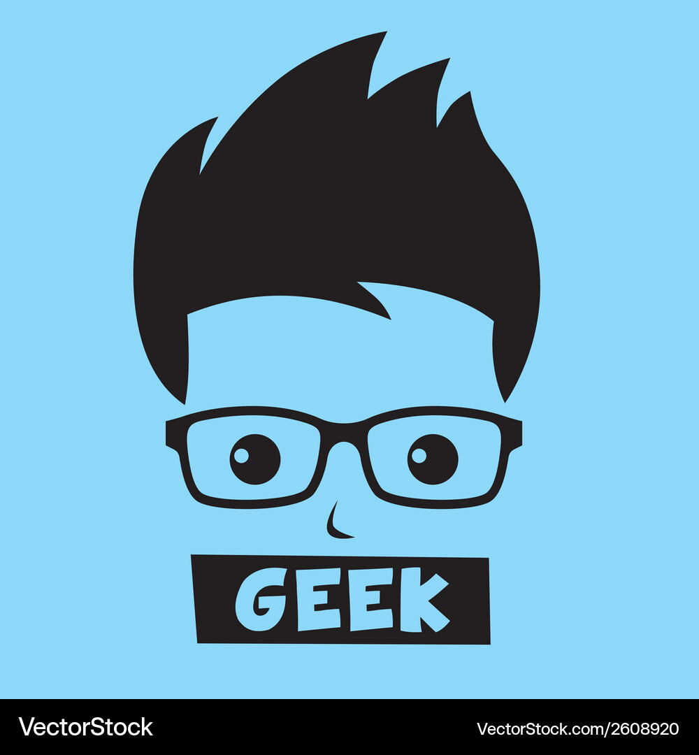 Cute Cartoon Nerd Face Royalty Free Vector Image