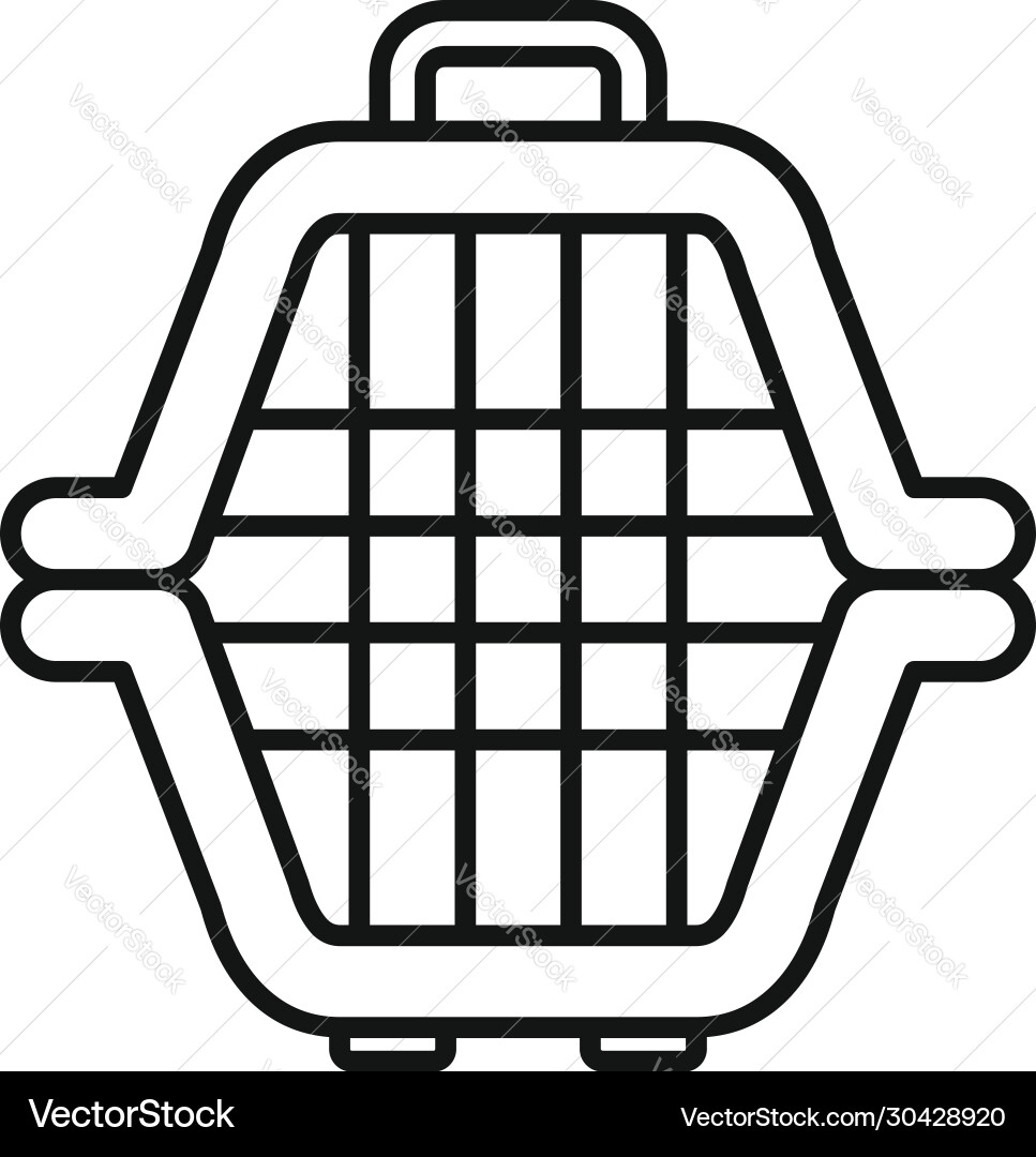 Dog portable box icon outline style Royalty Free Vector