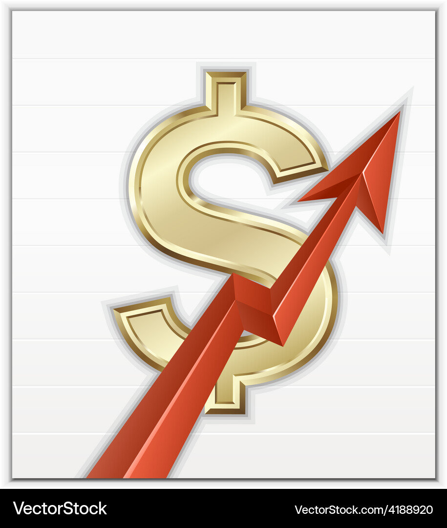 Dollar growth Royalty Free Vector Image - VectorStock