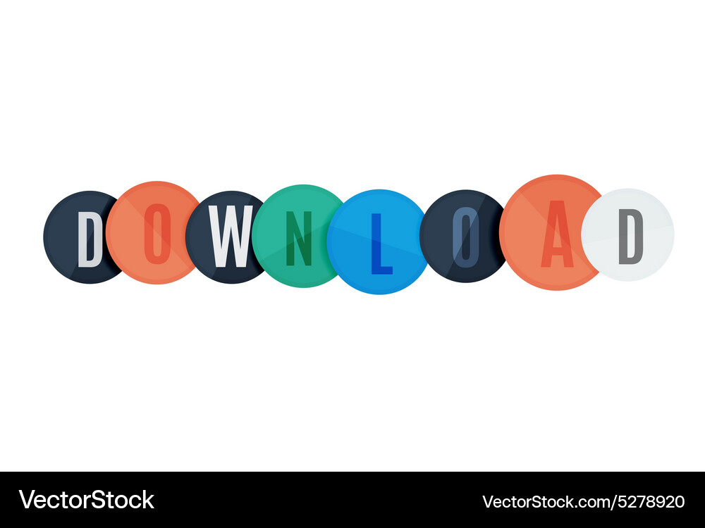Download button made of glossy circles Royalty Free Vector