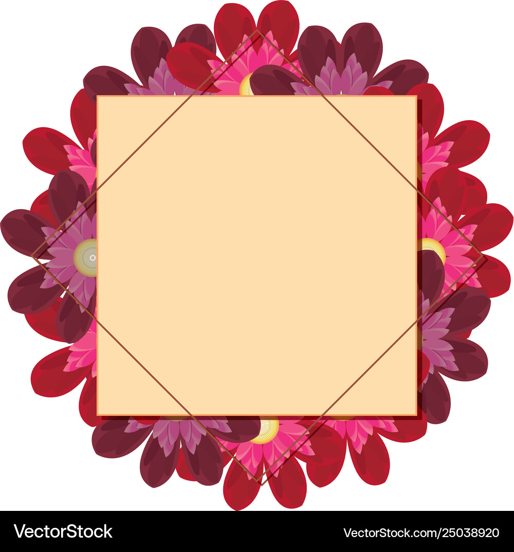 Floral frame label flowers decoration Royalty Free Vector