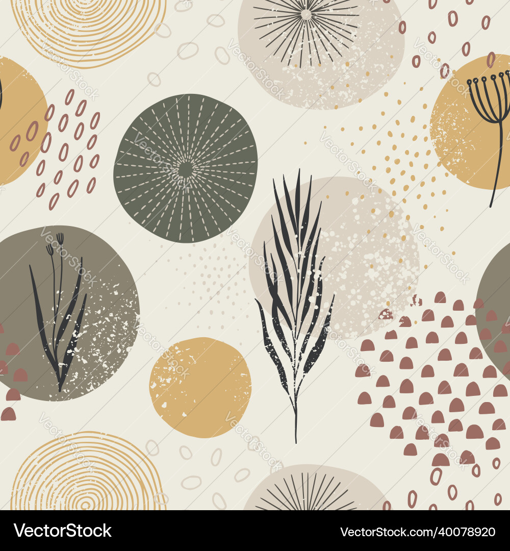 Floral organic seamless pattern with fancy Vector Image