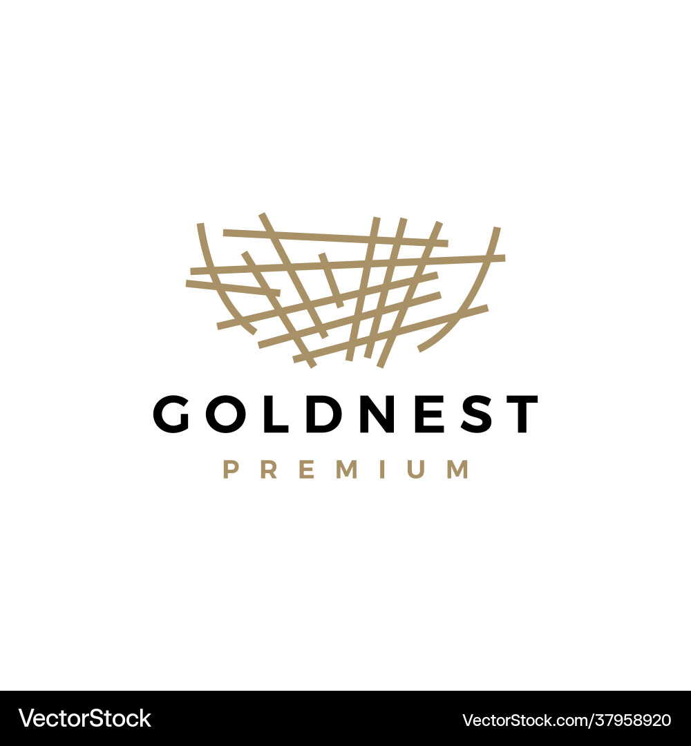Gold nest logo icon Royalty Free Vector Image - VectorStock