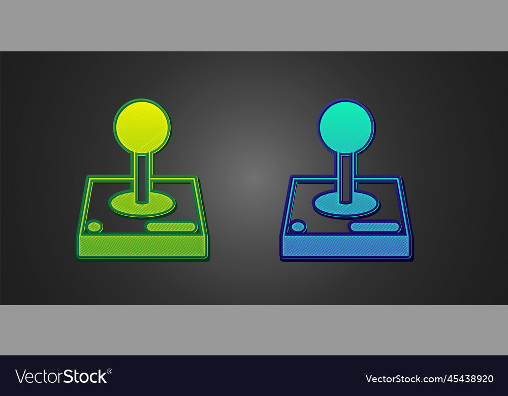 Green and blue joystick for arcade machine icon Vector Image Green and blue joystick for arcade machine icon Vector Image