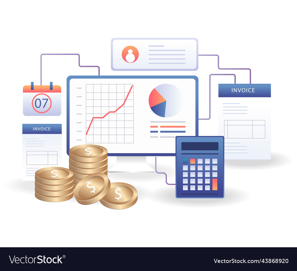 Invoice report data analysis Royalty Free Vector Image