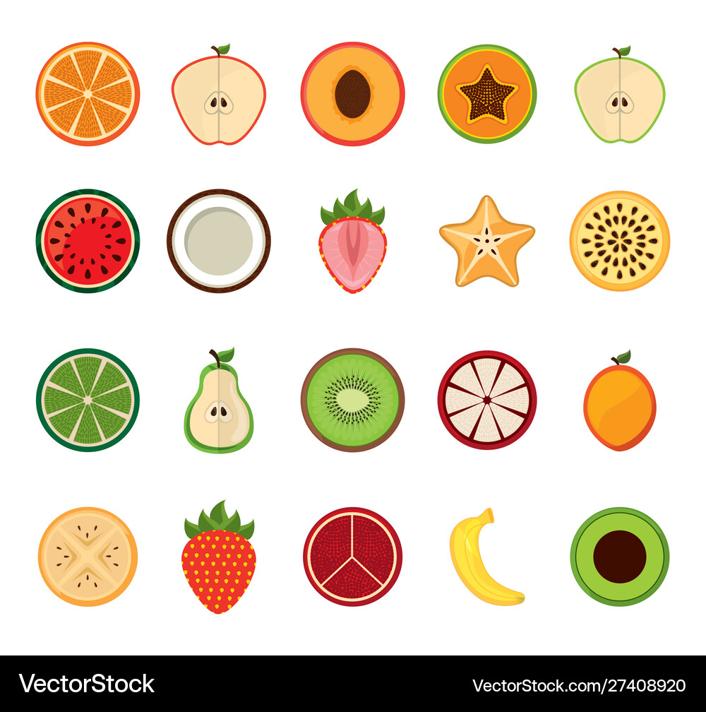 Isolated fruits icon set design Royalty Free Vector Image