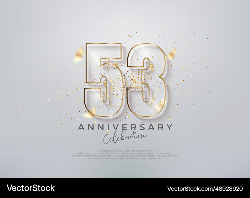 Modern number 53rd with unique glass numerals Vector Image
