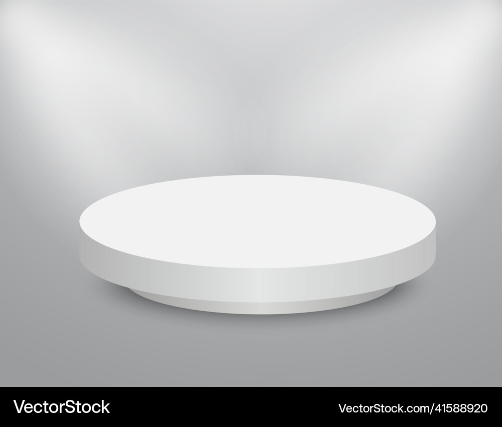 Podium 3d round stage circle white pedestal Vector Image