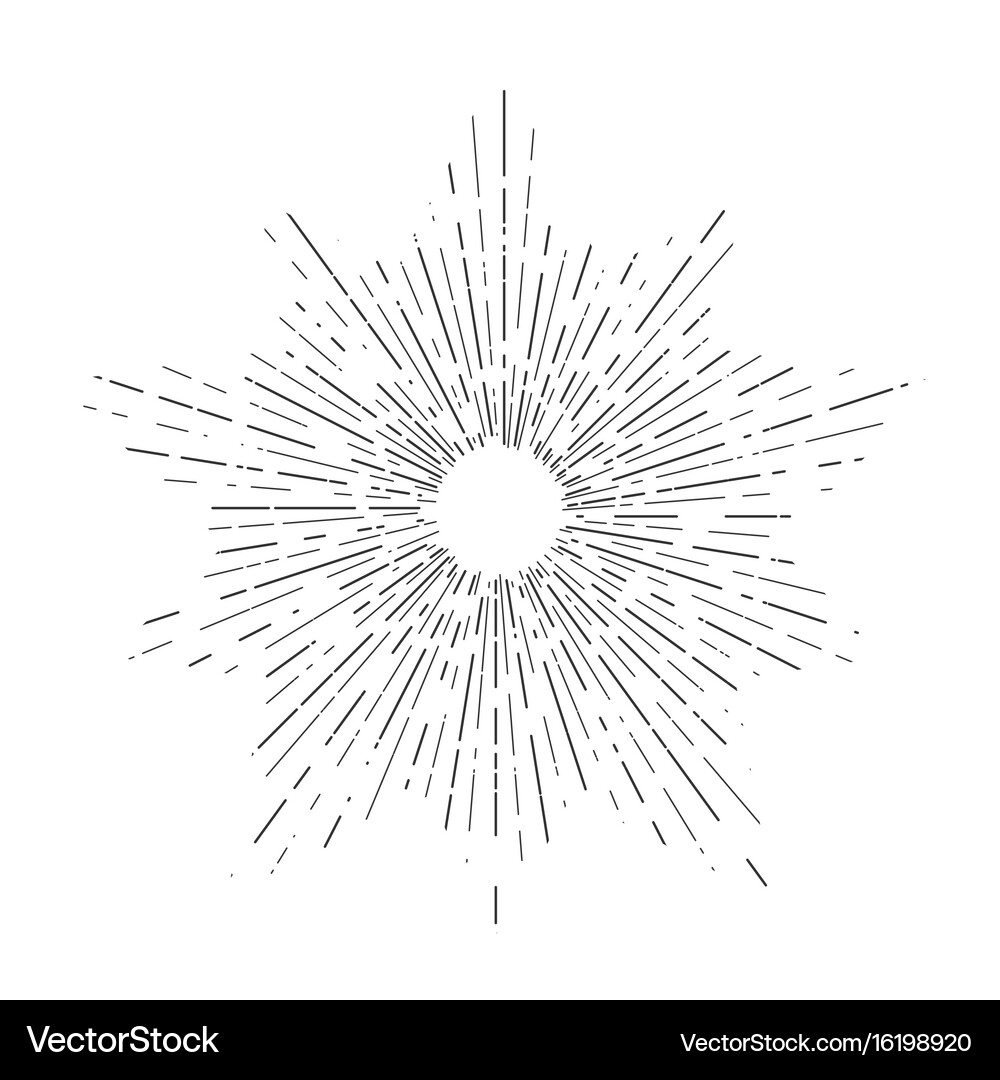 Retro sun bursts vintage radiant rays shape Vector Image