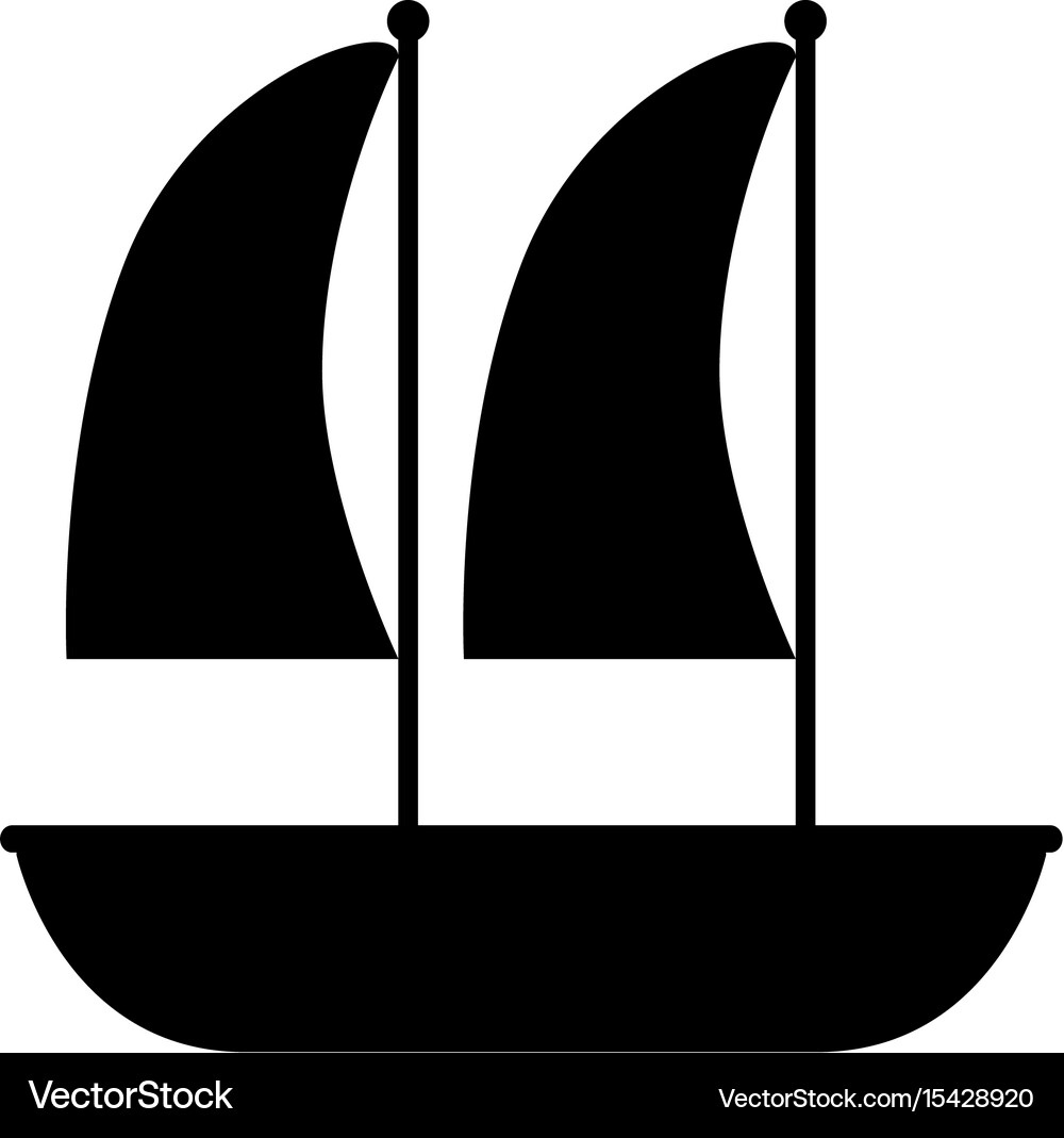 Sailboat marine isolated icon Royalty Free Vector Image
