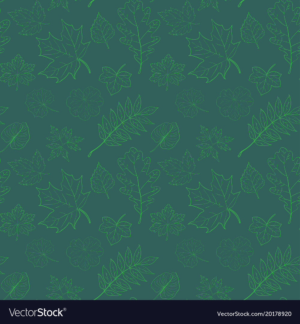 Seamless pattern hand drawn leaves Royalty Free Vector Image Seamless pattern hand drawn leaves Royalty Free Vector Image