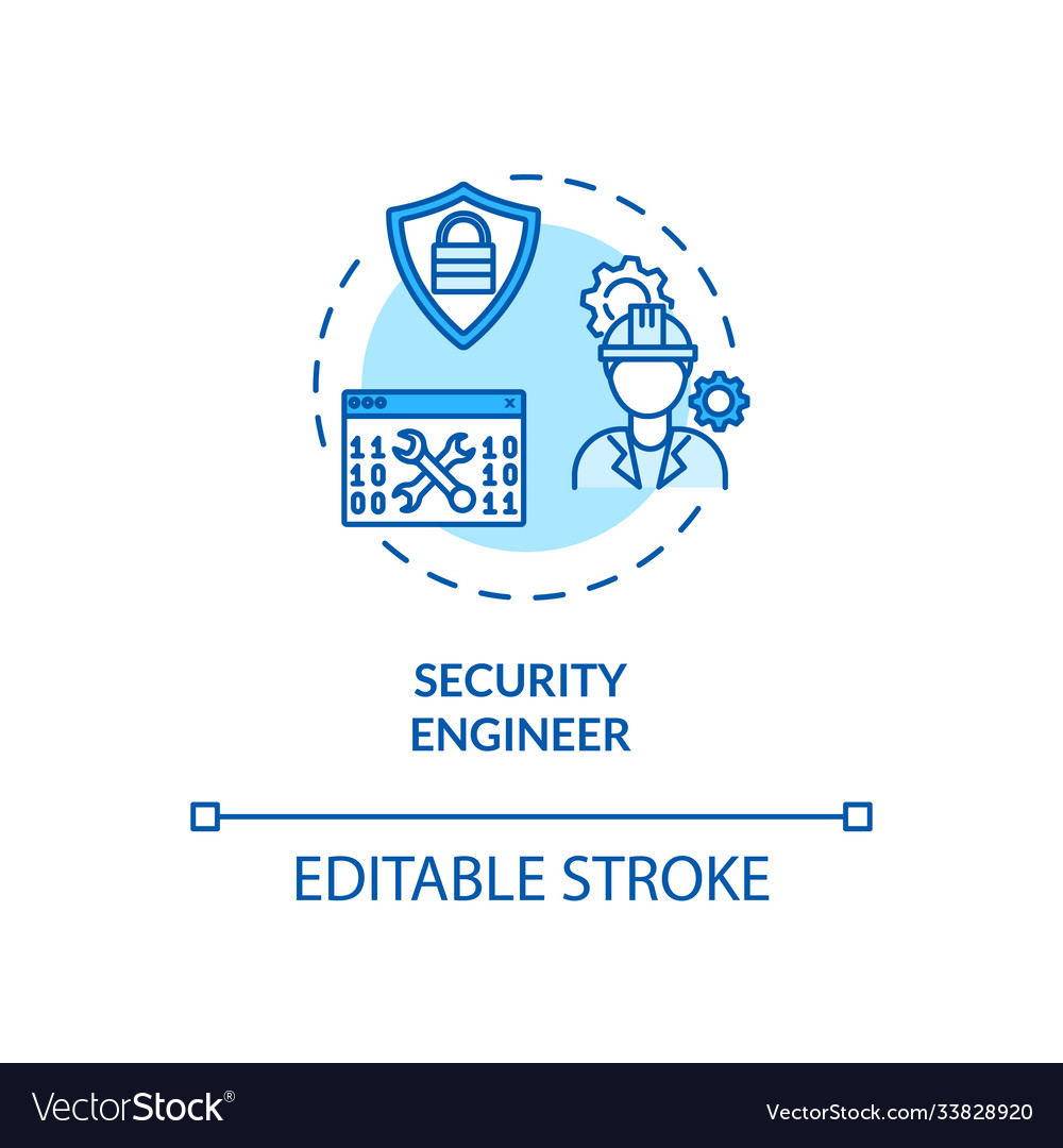 Security engineer concept icon Royalty Free Vector Image