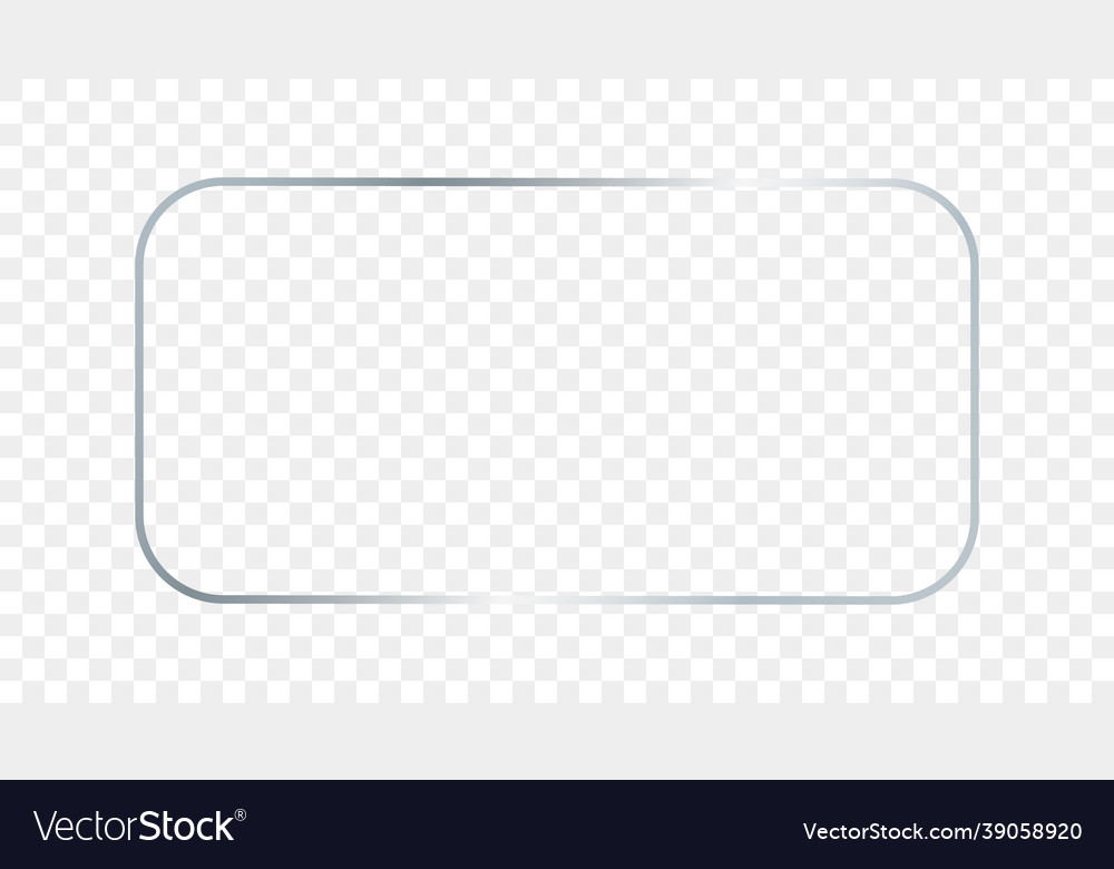 Silver glowing rounded rectangular frame Vector Image