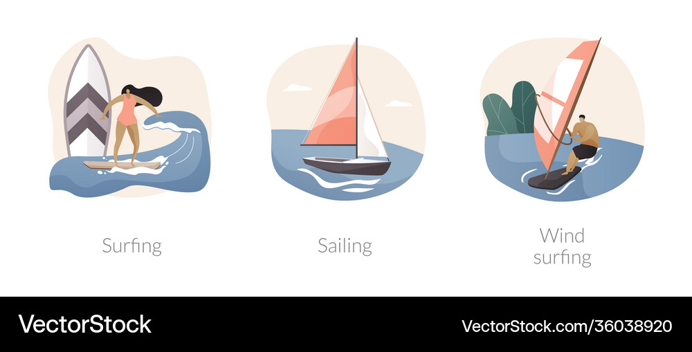 Summer adventure sport abstract concept Royalty Free Vector