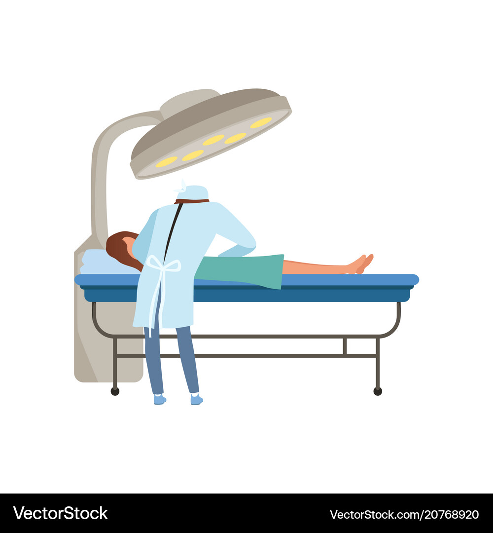 Surgeon with patient on a table operating doctor Vector Image