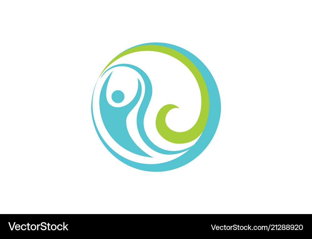 Water & Health Logo Royalty Free Vector Image