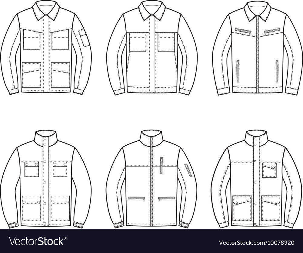 Work jacket set Royalty Free Vector Image - VectorStock