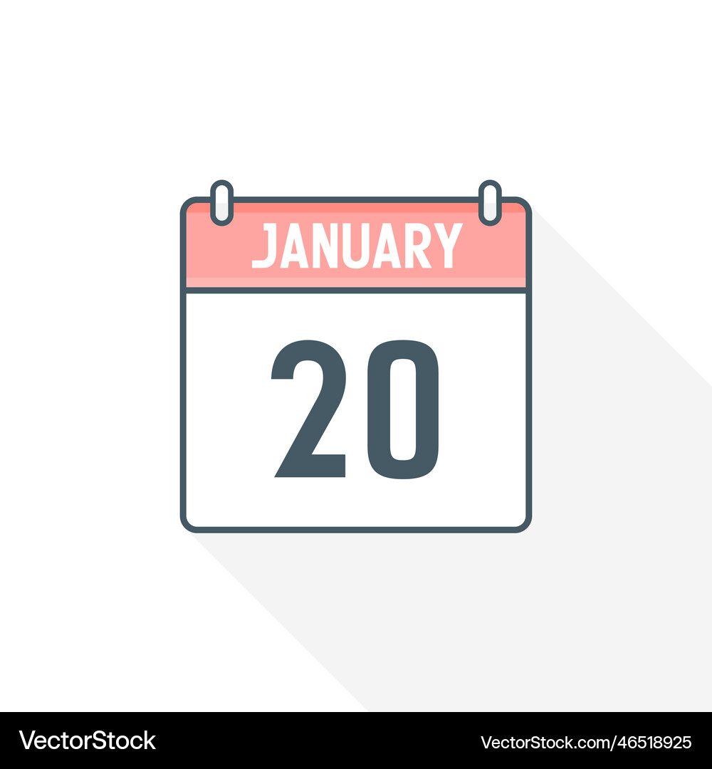 20th january calendar icon 20 – Royalty-Free Vector | VectorStock