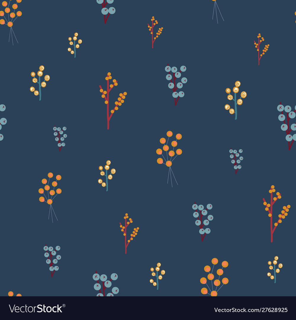 Autumn berries seamless pattern delicate Vector Image