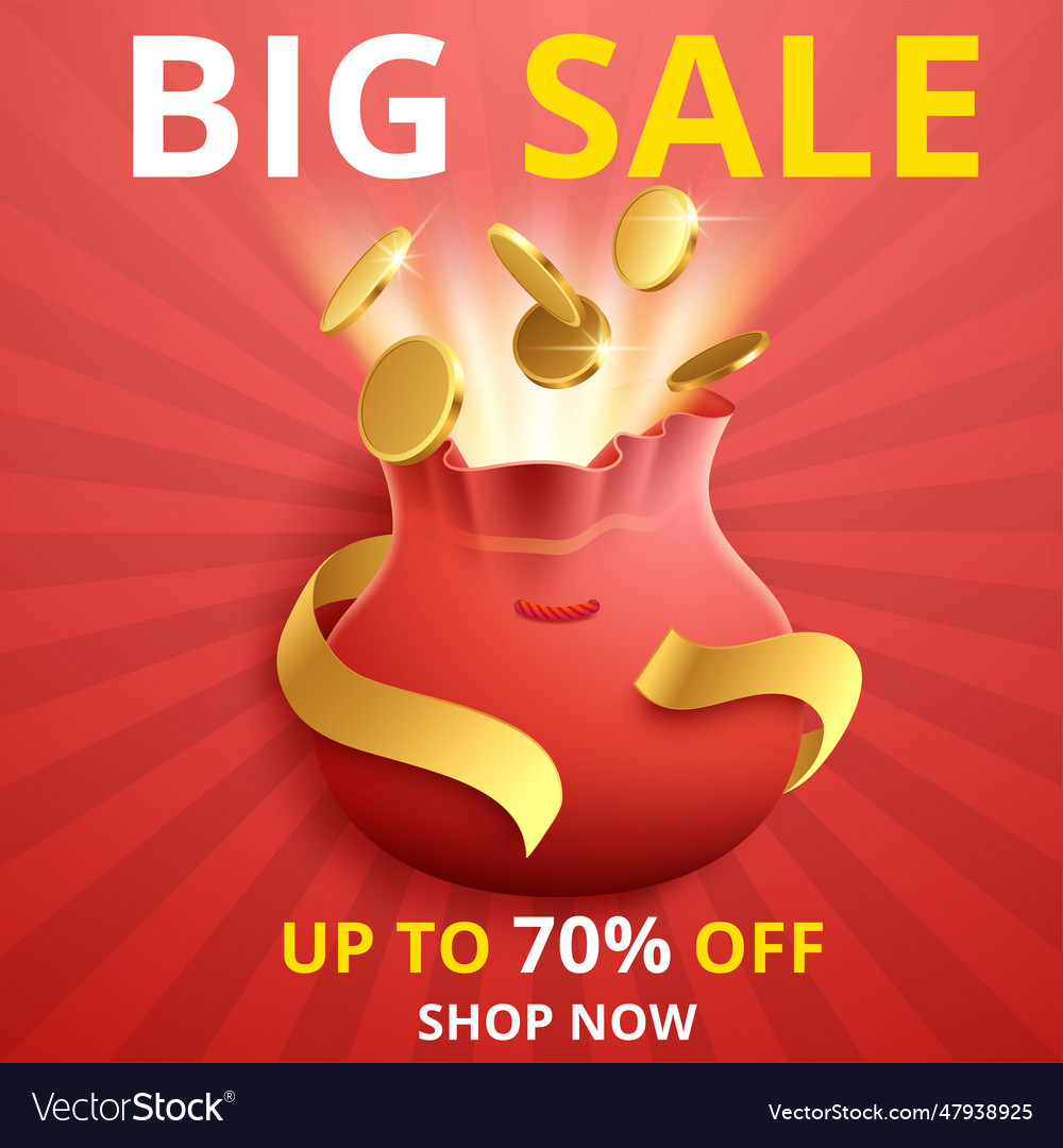 Big sale discount banner template promotion Vector Image