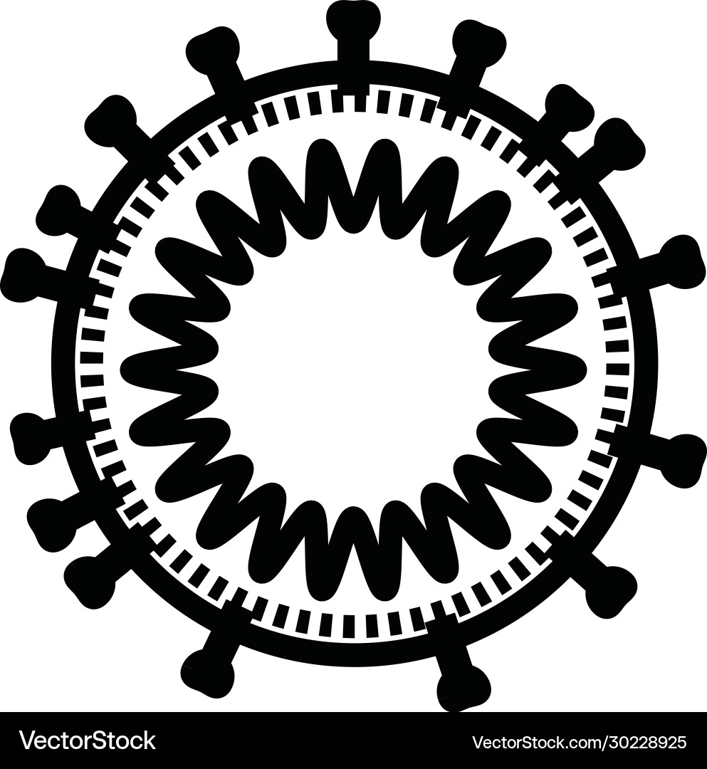 Coronavirus disease covid-19 particle linear Vector Image