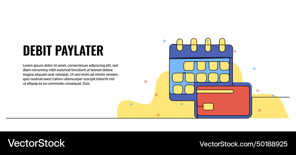 Debit card symbol with calendar Royalty Free Vector Image
