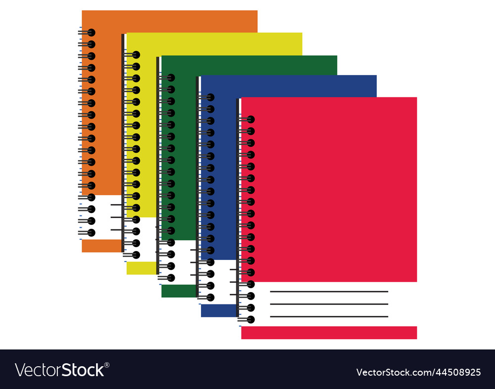Different colors of notebooks school notebooks Vector Image