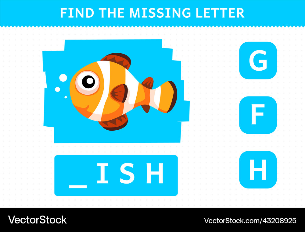 Education game for children find missing letter Vector Image