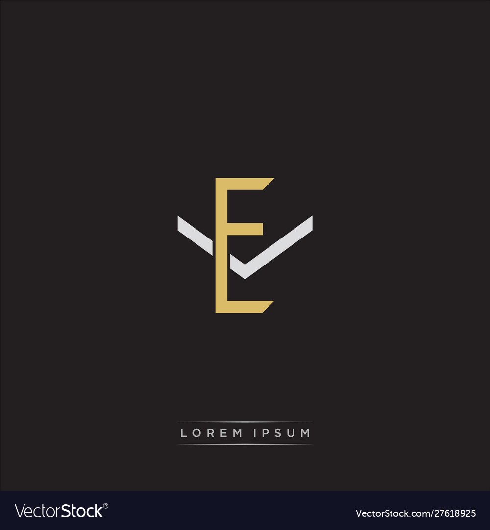 Ev initial letter overlapping interlock logo Vector Image