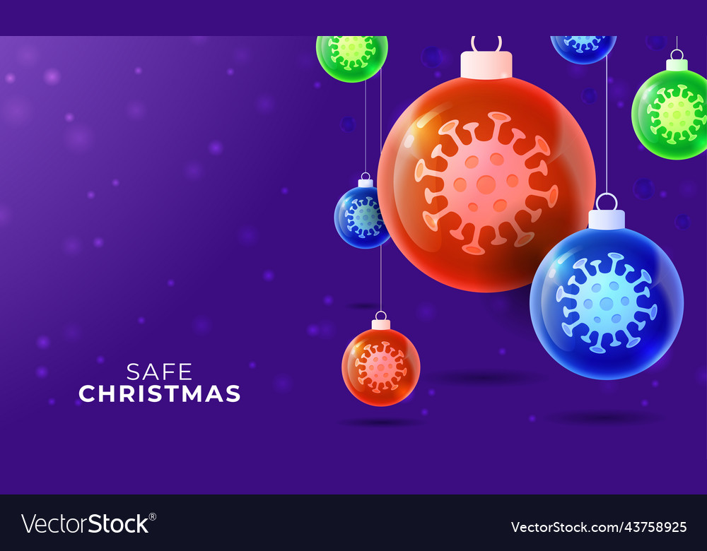 Glass christmas coronavirus ball banner christmas Vector Image