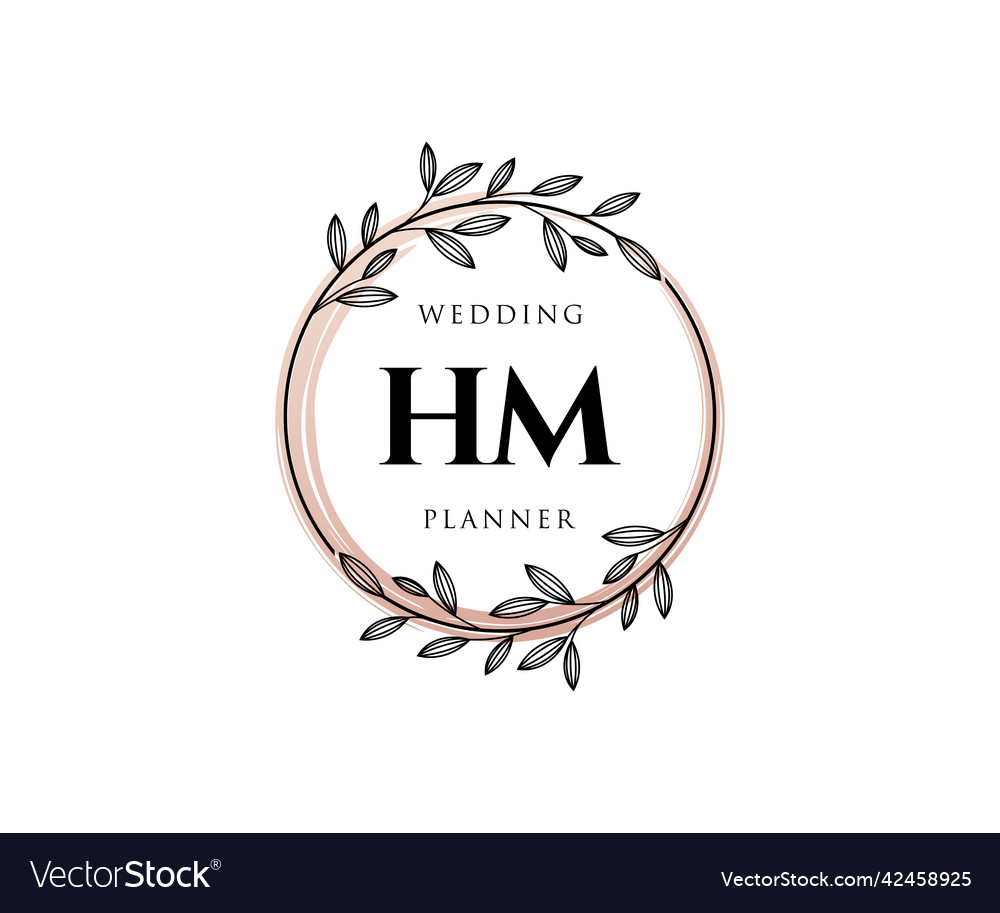 Hm initials letter wedding monogram logos Vector Image