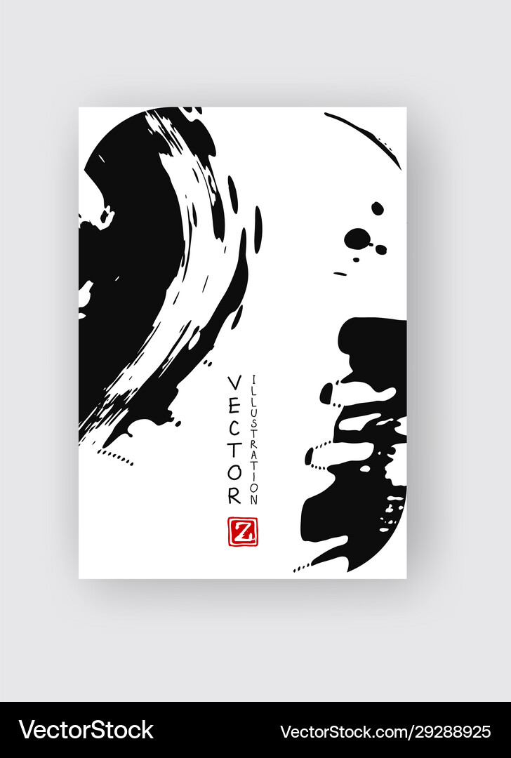 Ink brush stroke background japanese style Vector Image