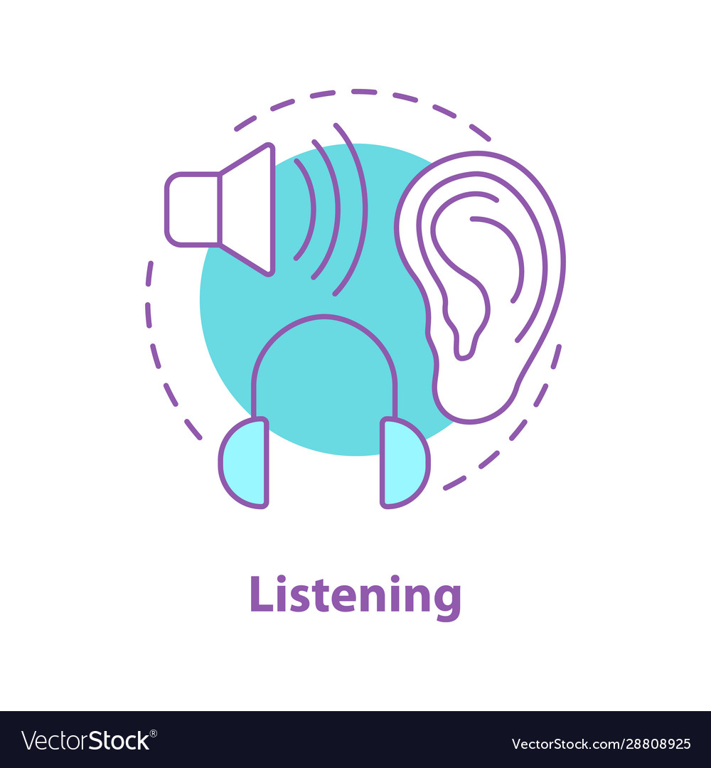 Listening concept icon Royalty Free Vector Image