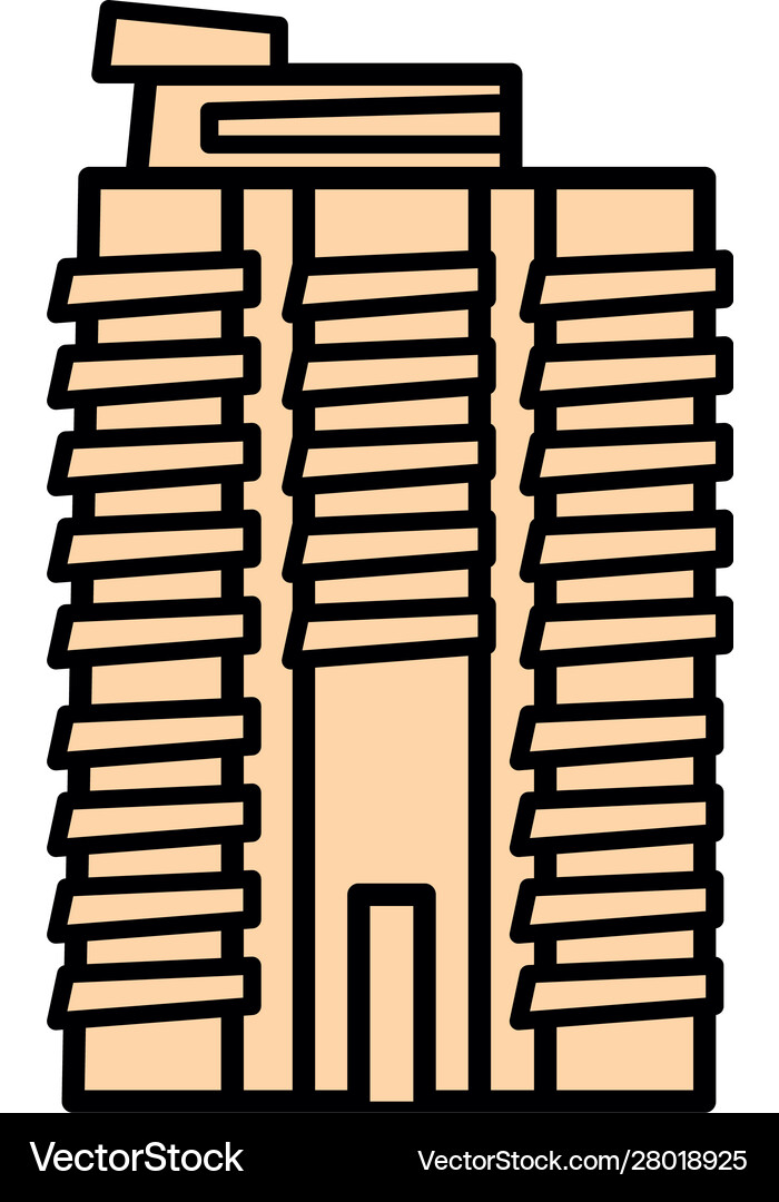 New york building fill style icon Royalty Free Vector Image
