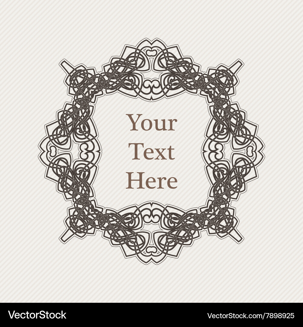 Ornate border Gothic lace tattoo Celtic Royalty Free Vector