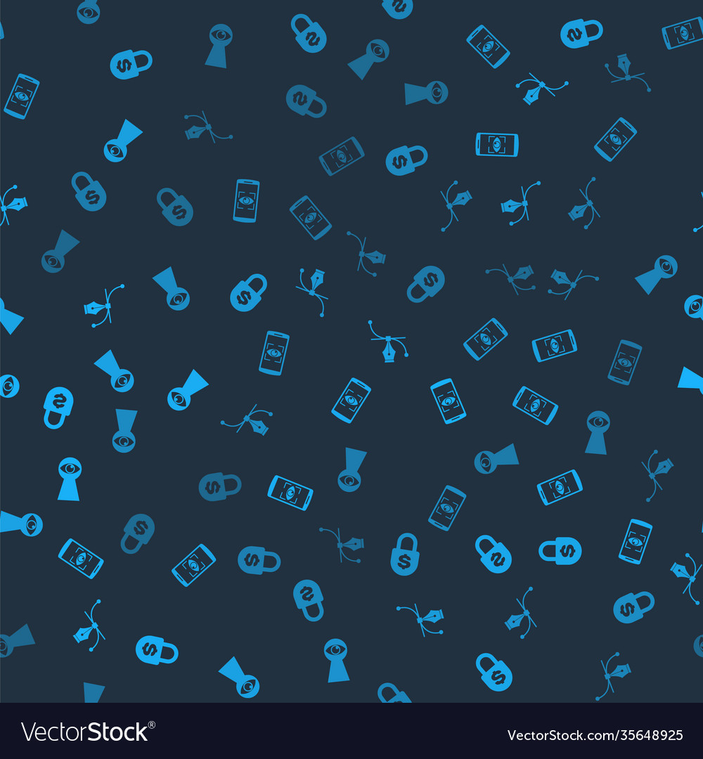 Set Money Lock Mobile And Eye Scan Bezier Curve Vector Image