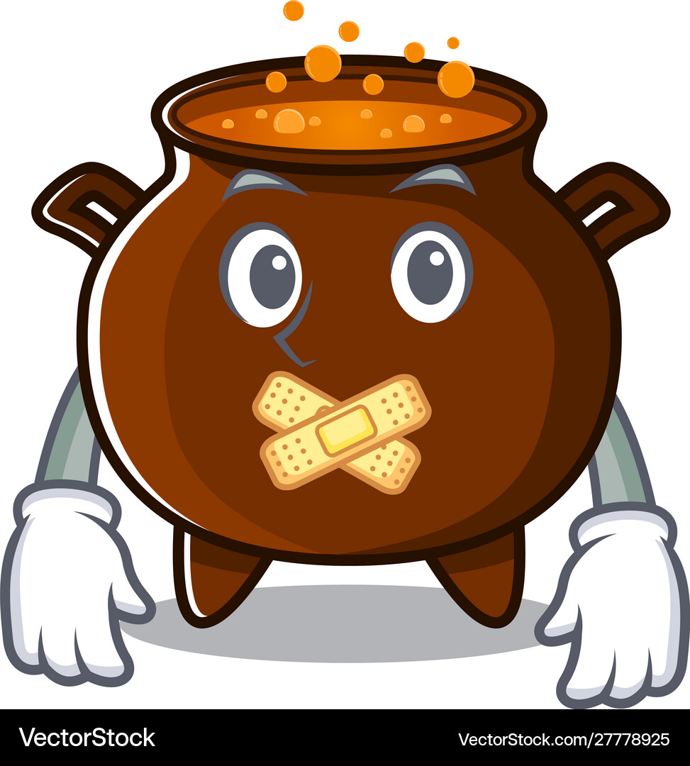 Silent miniature cauldron in a cartoon Royalty Free Vector
