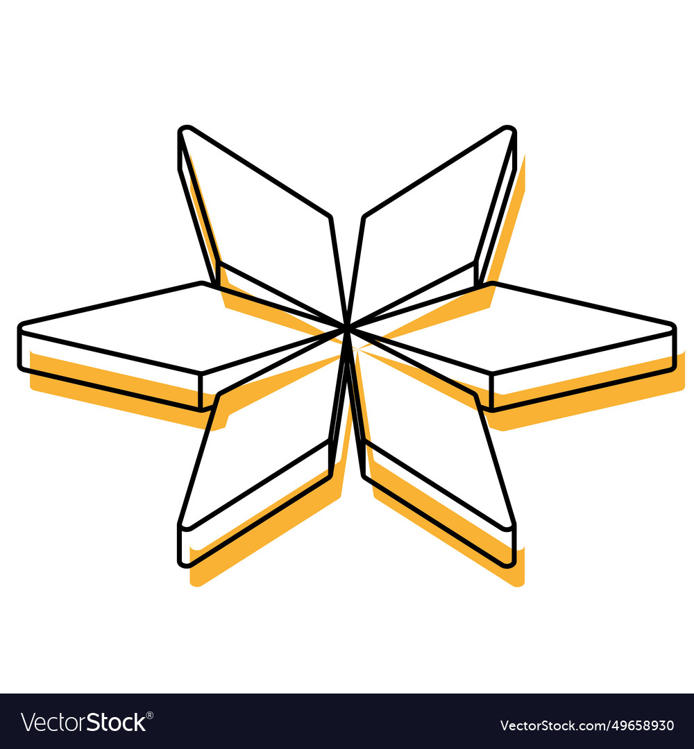2d isometric star shape icon Royalty Free Vector Image