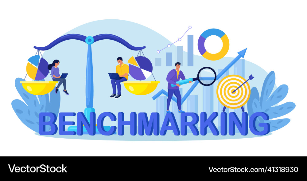 Benchmarking as business compare tool Royalty Free Vector