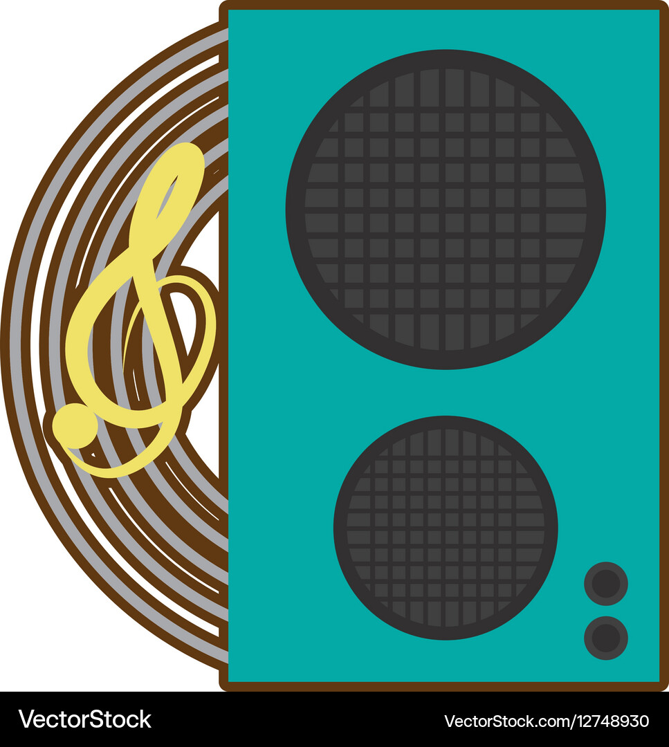Cartoon speaker baffle audio music Royalty Free Vector Image