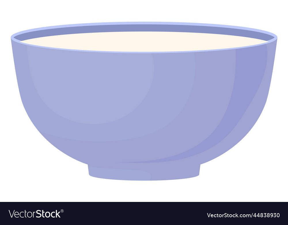 Ceramic bowl with milk cooking ingredient cartoon Vector Image