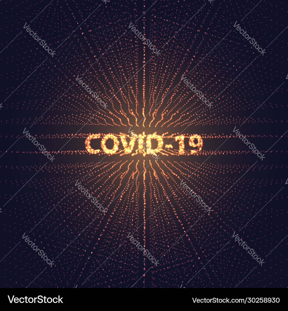 Corona virus 3d particle text covid-19 virus Vector Image