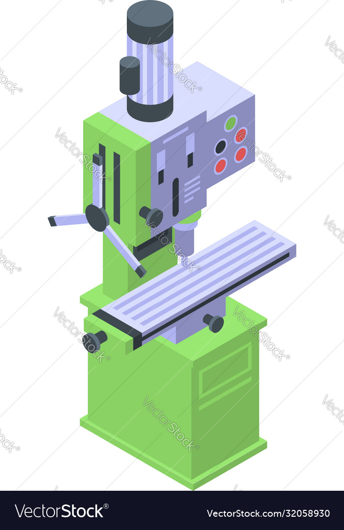 Engineer milling machine icon isometric style Vector Image