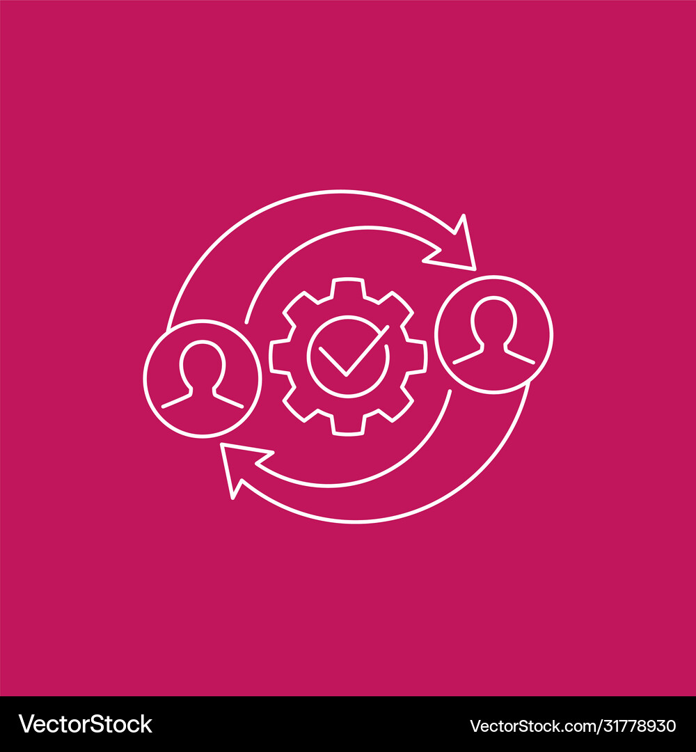 Hr management icon line Royalty Free Vector Image