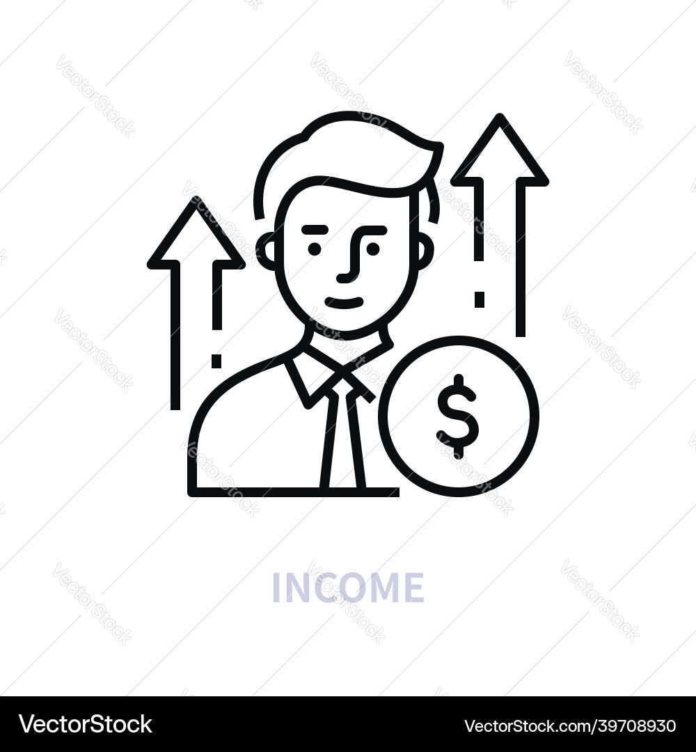 Income - line design single isolated icon Vector Image