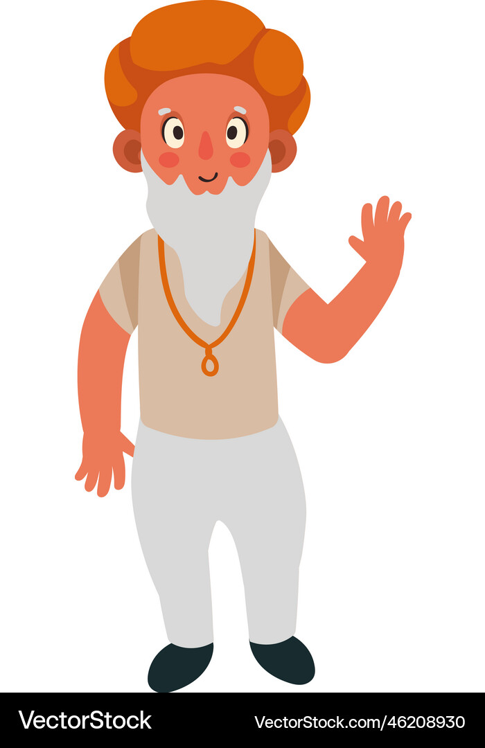 Indian culture old man Royalty Free Vector Image