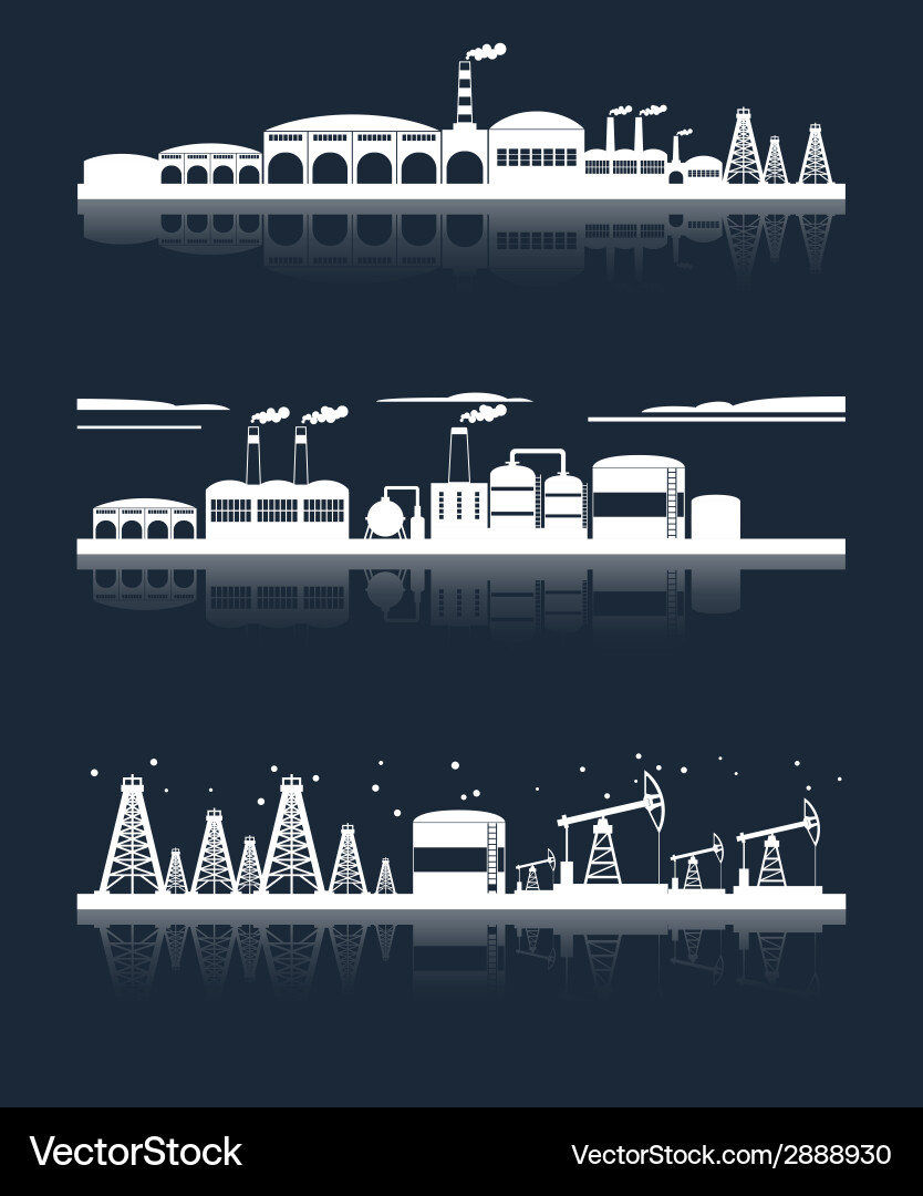 Industrial city skyline banners Royalty Free Vector Image